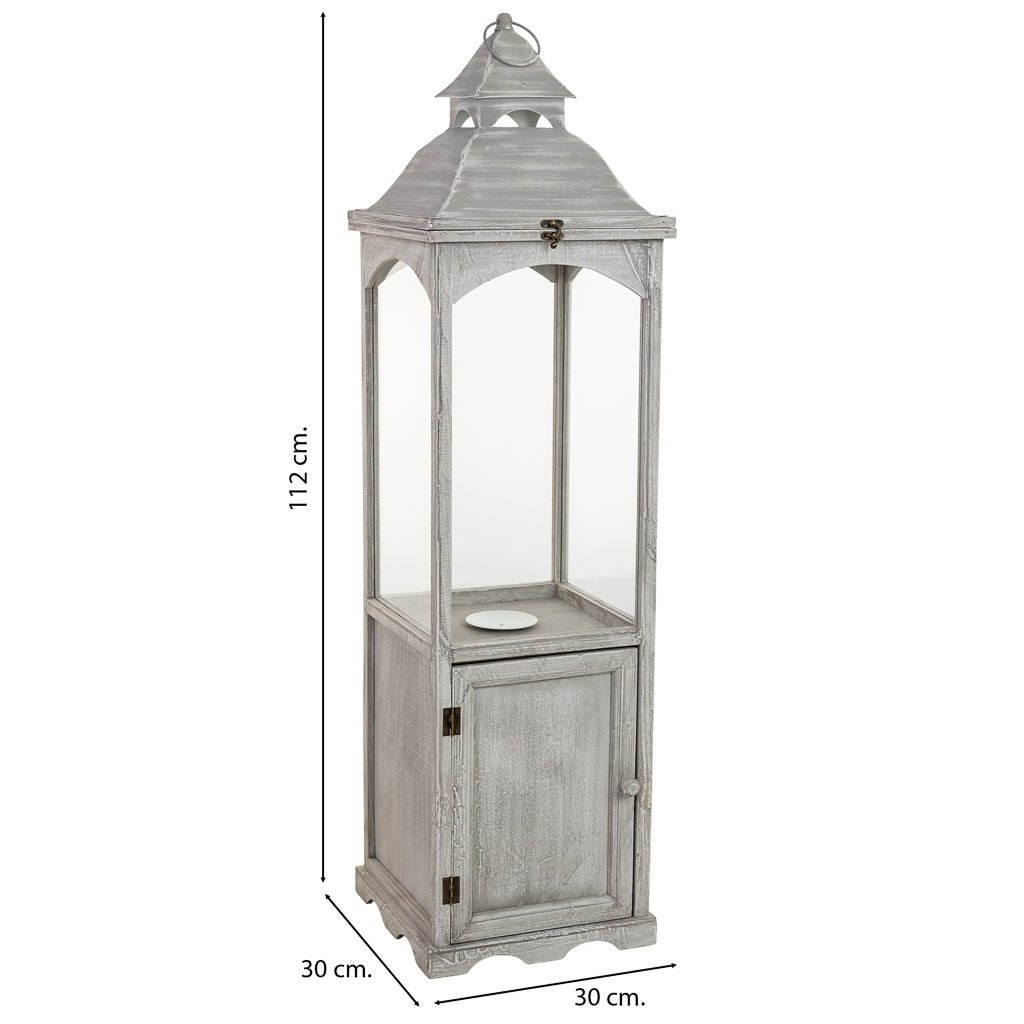 Farol de madera 30x30x112h cm - Conforama