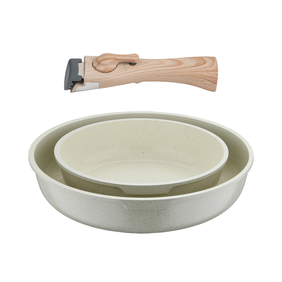 Bergner Click&Cook Juego de 2 Sartenes Ø22Ø26cm Aluminio fundido Blanco ...