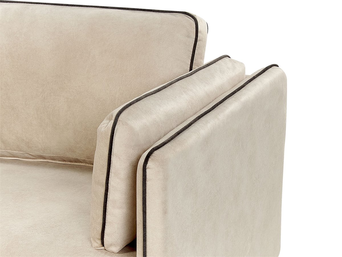 Sofá esquinero ALTAN Terciopelo Beige 3 plazas Derecha - Conforama