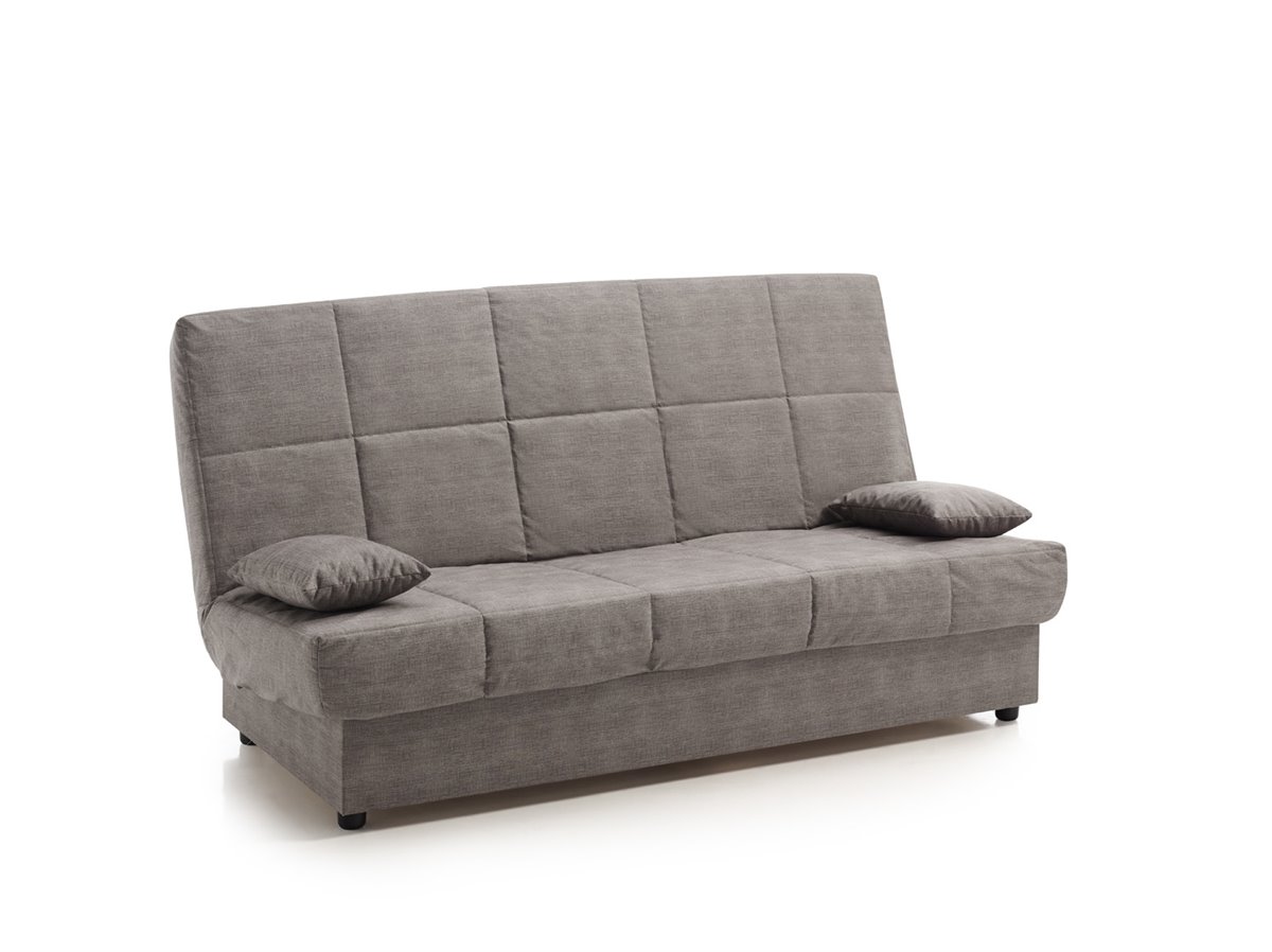 Sofa Cama Clic Clac Julieta 3 Plazas, Color Gris Ceniza, Medida sofá: 184x75x31 cm., Medida Cama ...