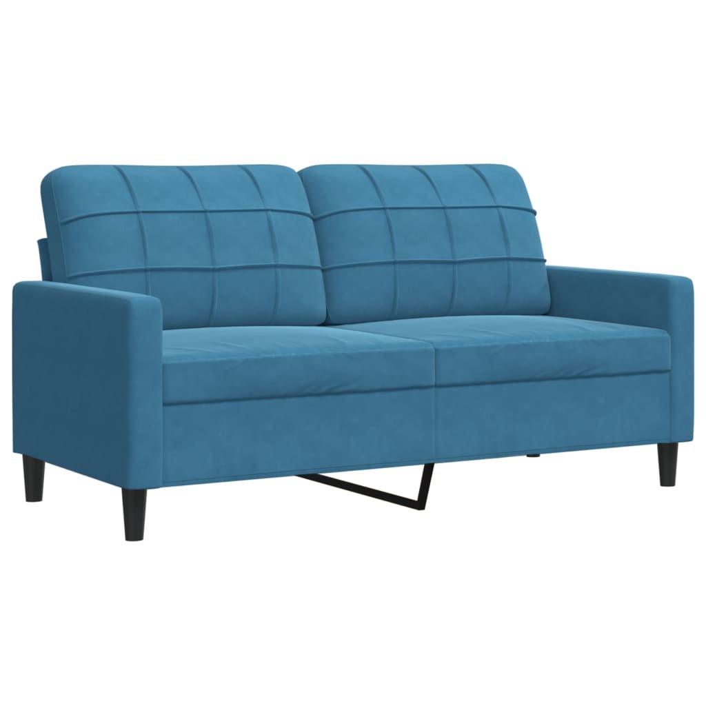 Sofá de 2 plazas - sofá de salón - sofá moderno terciopelo azul 140 cm - Conforama