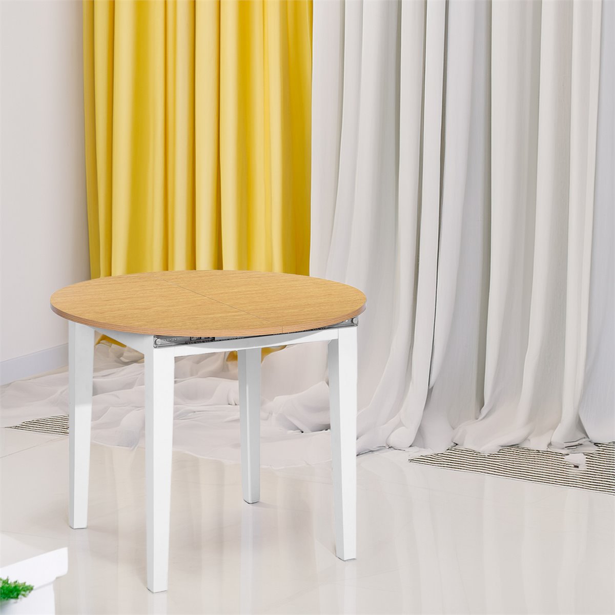 Well Home Mesa extensible Circular Blanca Haya 90-120cm - Conforama