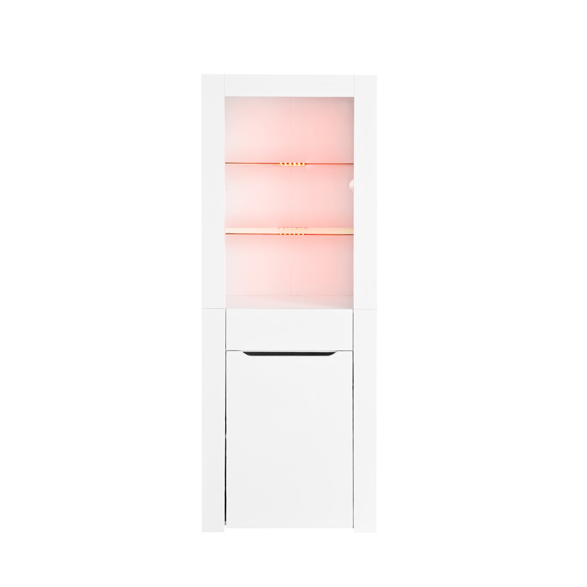 Vitrina con LED - Al. 165 cm - gran espacio de almacenamiento - Blanco ...