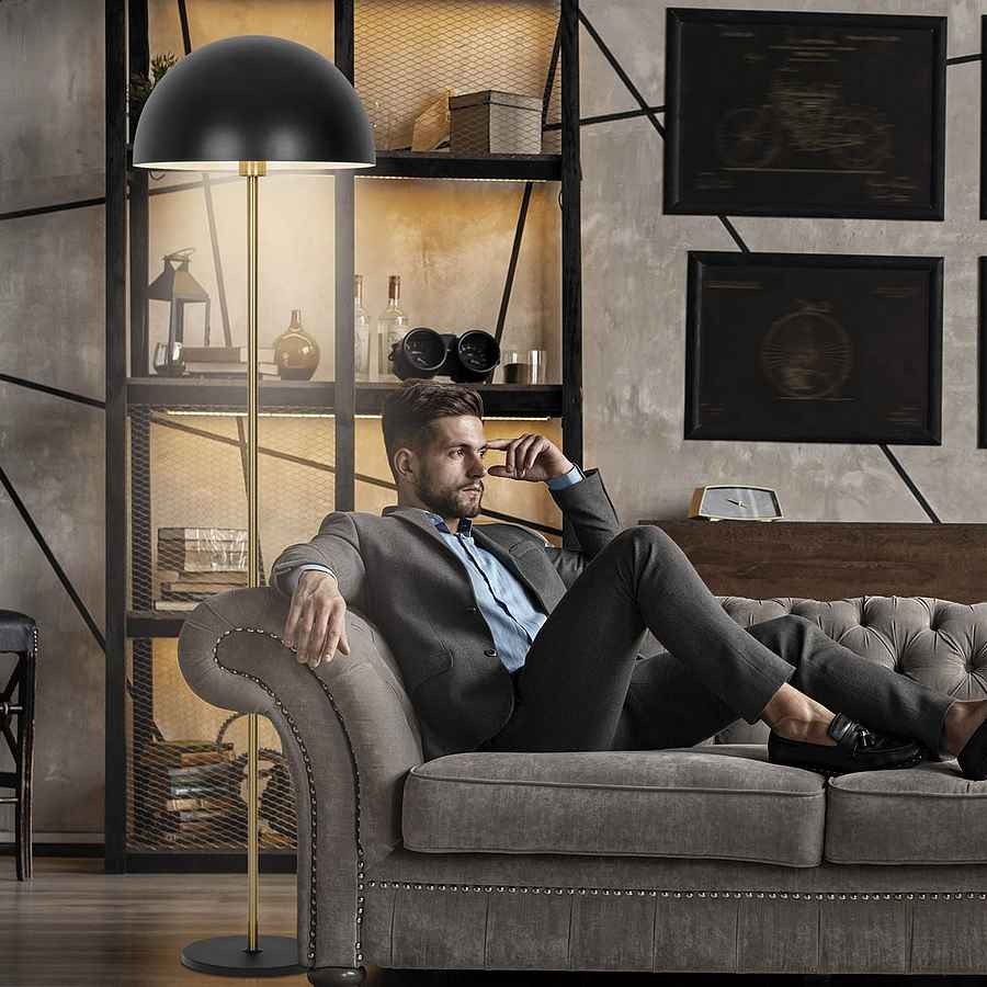 lampara de pie metal color negro serie marnau 40cm - Conforama