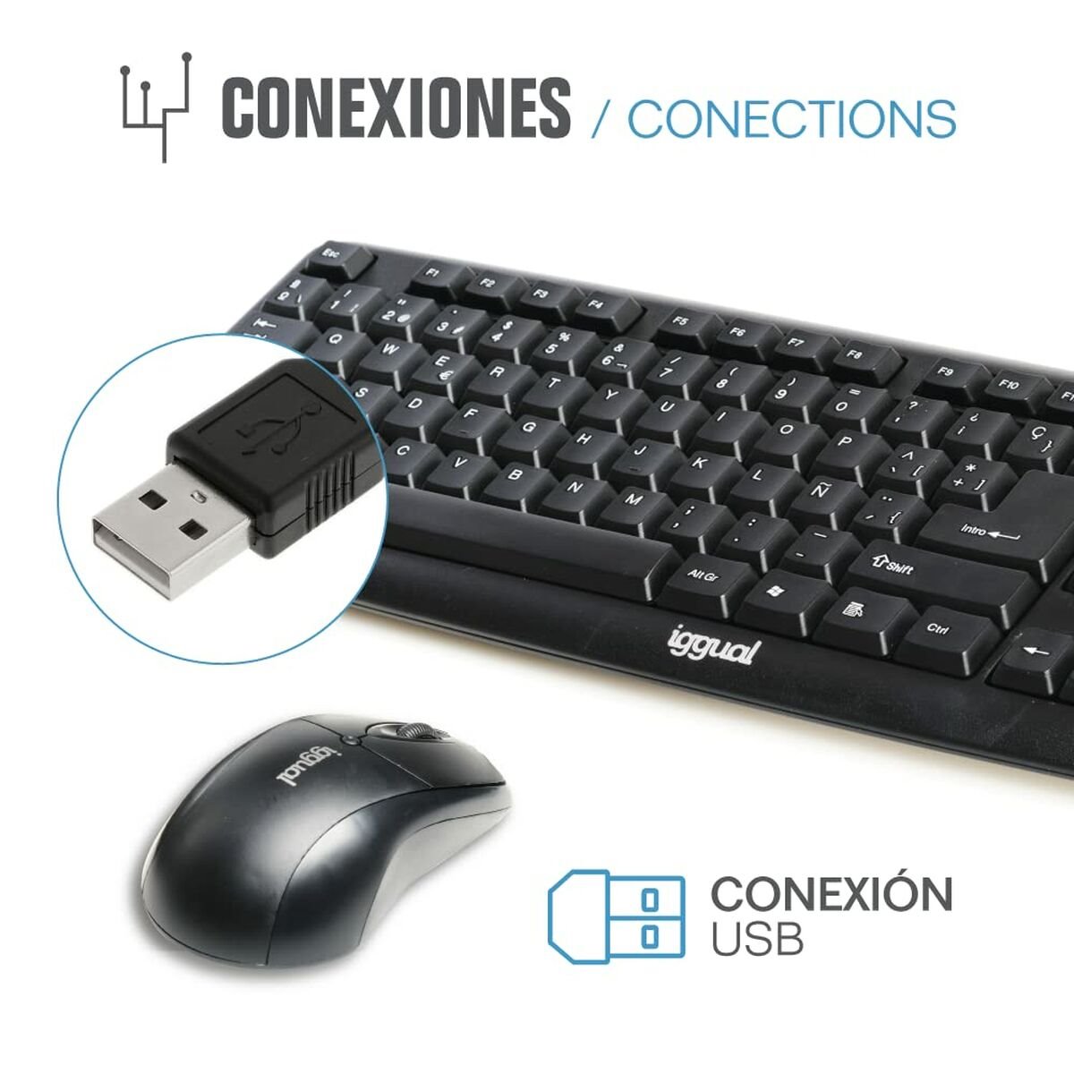 Teclado y Ratón iggual COM-CK-BASIC QWERTY USB - Conforama