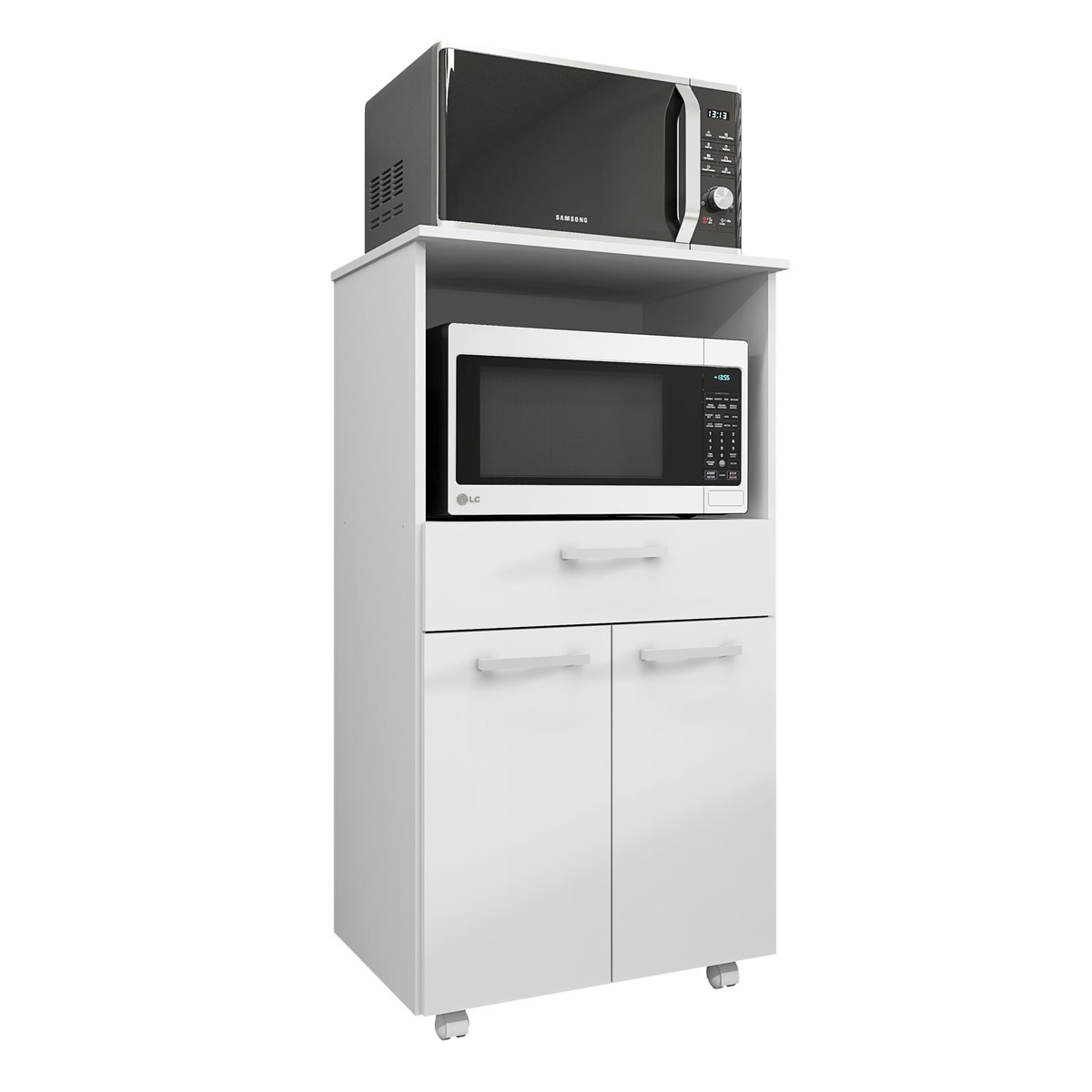 Buyqualia Mueble de Cocina para microondas con Ruedas, aparador ...