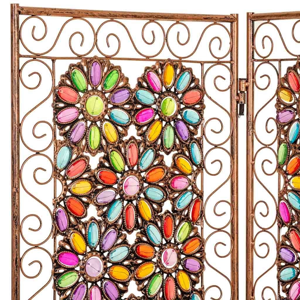 Biombo de metal y cristal acrilico de colores 120x3x172 - Conforama