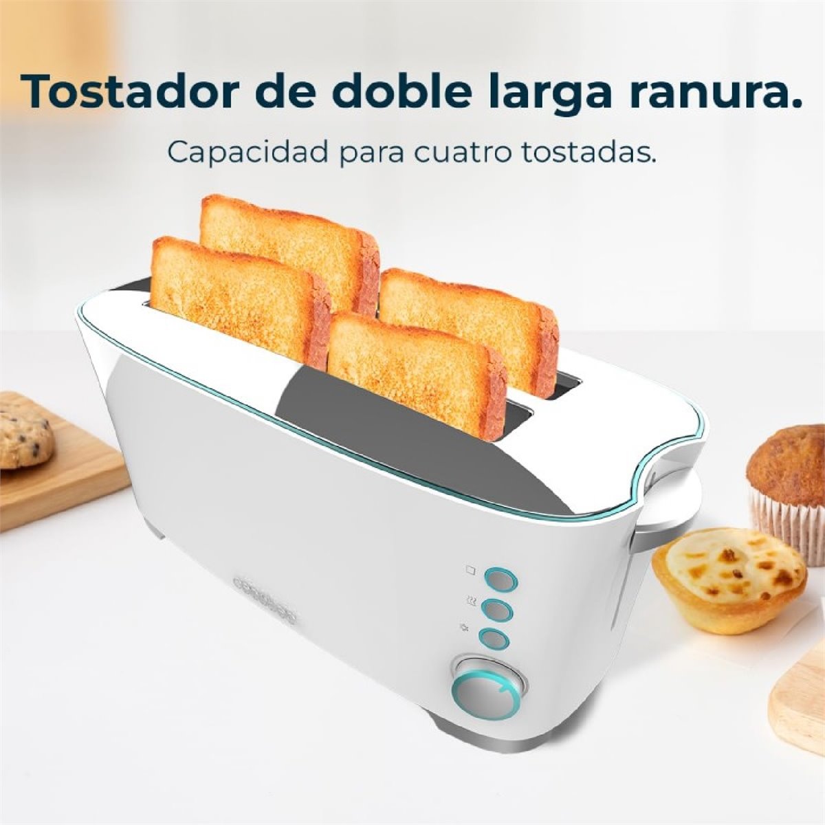 Tostador Toast&Taste Extra Double W, 1350W de Potencia, Doble ranura ...