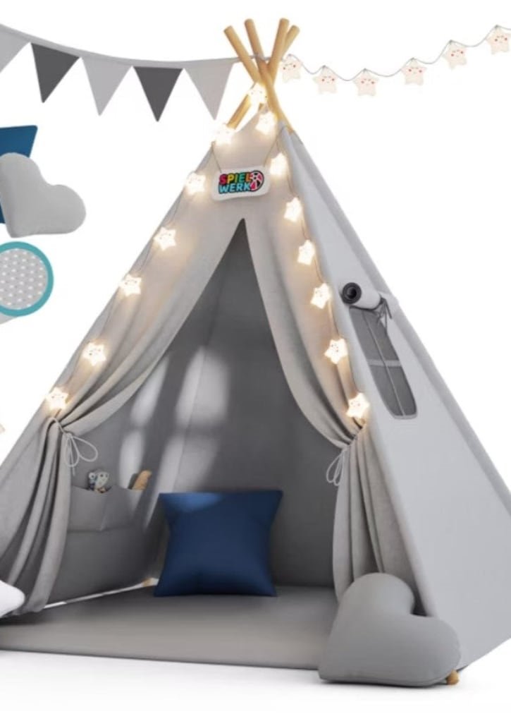 Tipi infantil gris 160x120x120cm - Conforama
